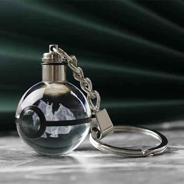 3D Laser Engraved Pokémon Crystal Keychain with LED Light – Festivano
